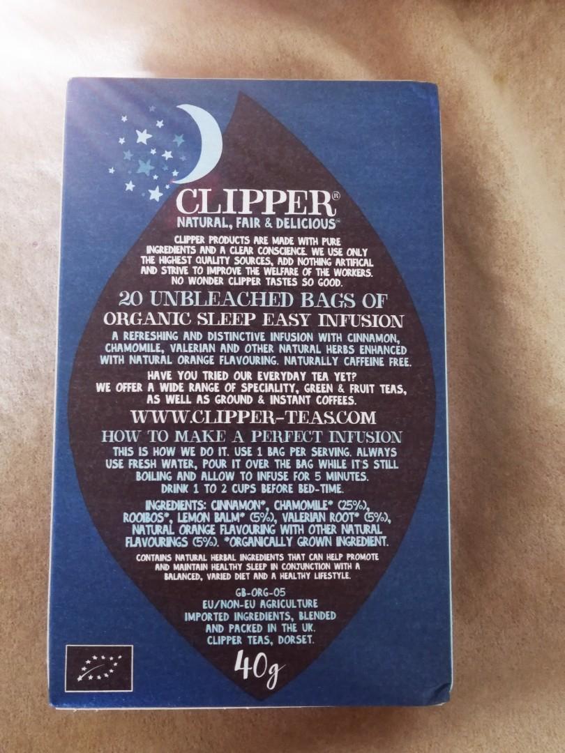 Clipper ORGANIC Sleep Easy infusion tea, 20 bags, Health & Nutrition ...