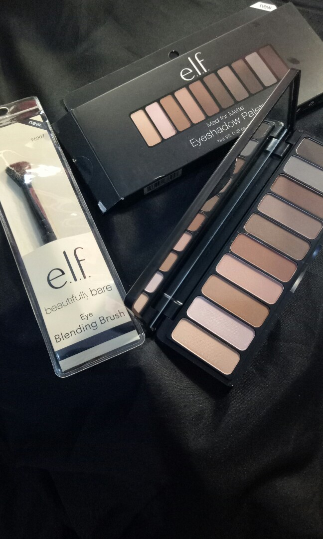 ELF Eyeshadow Palette + free Blending Brush, Beauty & Personal Care ...