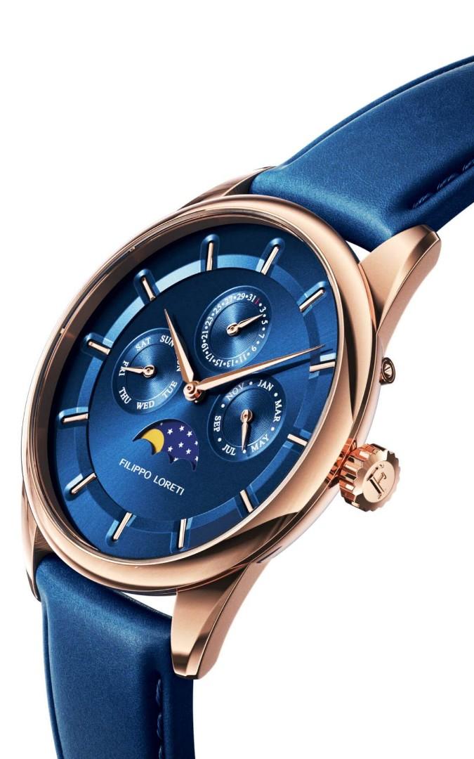 Filippo Loreti Venice Moonphase Rose Gold Blue, Men's Fashion, Watches ...