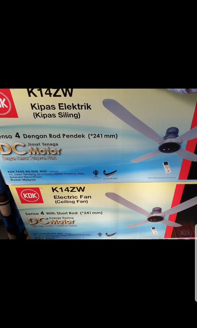 KDK ceiling fan for sales. Brand new 56inch , 4 blade DC motor ...
