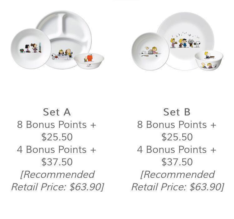 NTUC Fairprice Bonus Points for Snoopy/Peanuts Corelle & Pyrex Dinnerware (Limited Edition ...