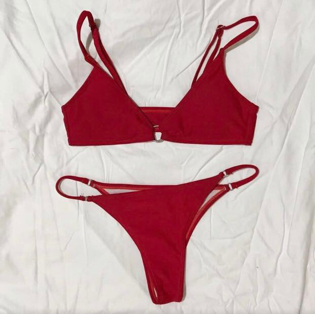 Red Cheeky Bikini, Women's Fashion, Swimwear, Bikinis & Swimsuits on ...