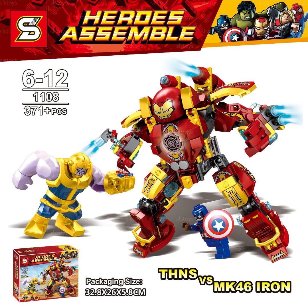 Sembo Block SY 1108 superhero Infinity War Iron Man MK46 Mech Clash Of ...