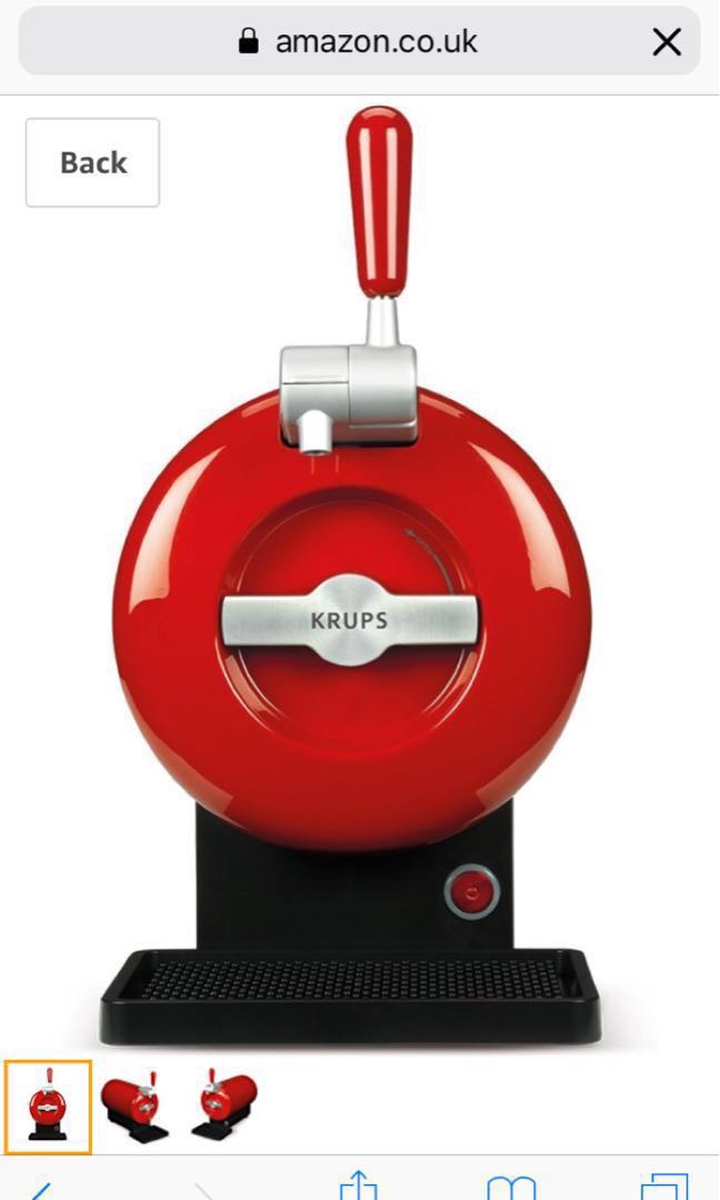 THE SUB Draught Beer Tap for Home by Krups, Rouge Edition, TV & Home ...
