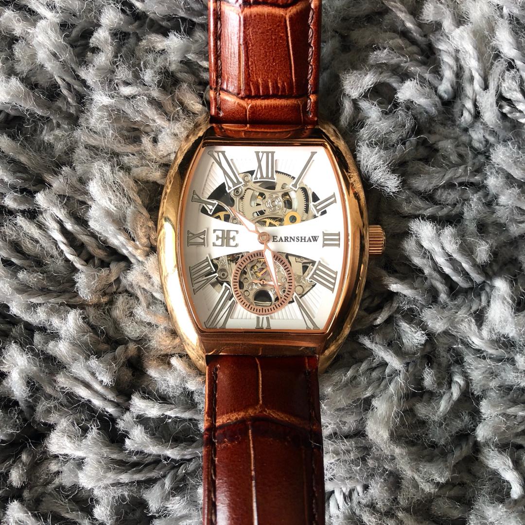 Thomas Earnshaw HOLBORN ES-8015-03 Men's Brown Genuine Leather Strap ...