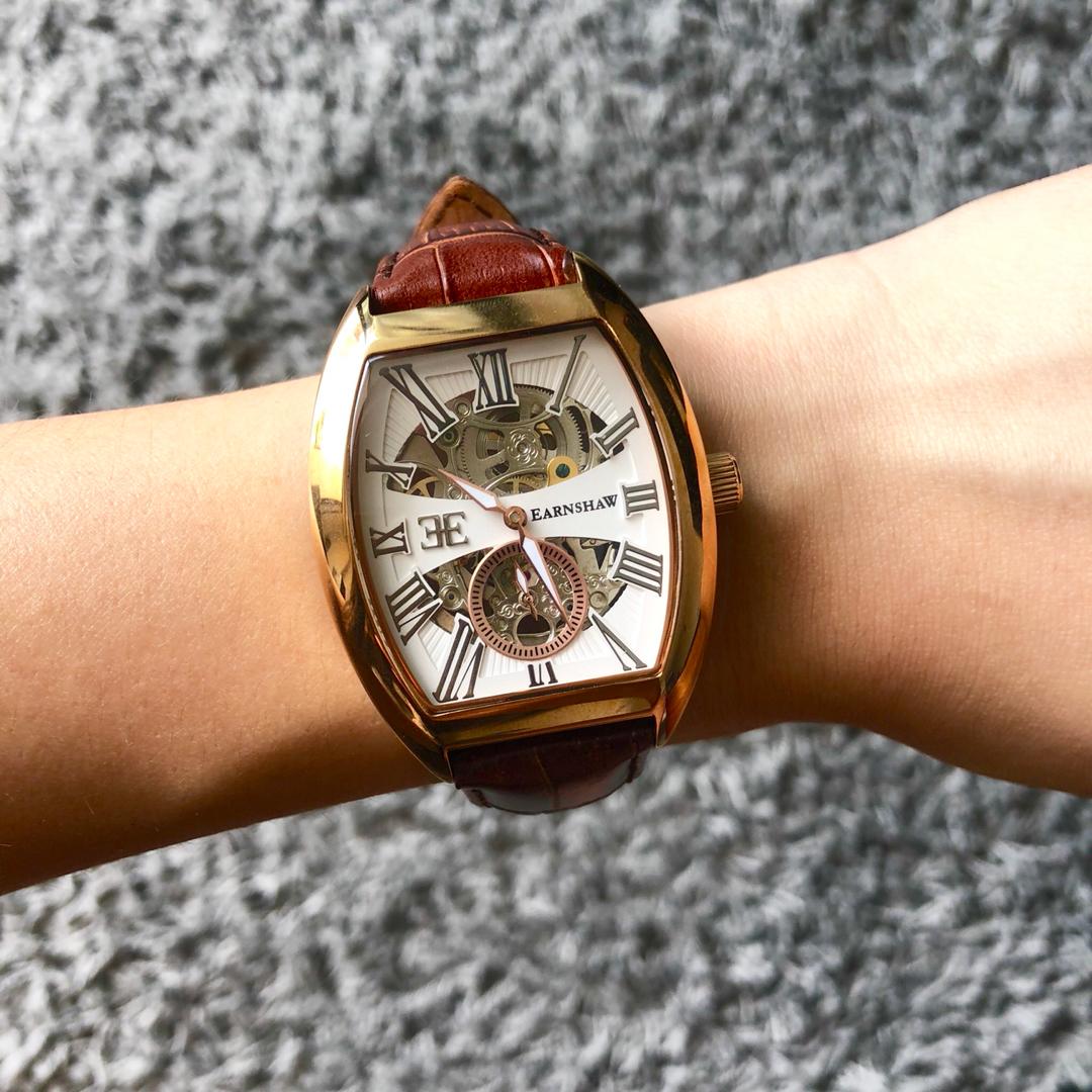 Thomas Earnshaw HOLBORN ES-8015-03 Men's Brown Genuine Leather Strap ...