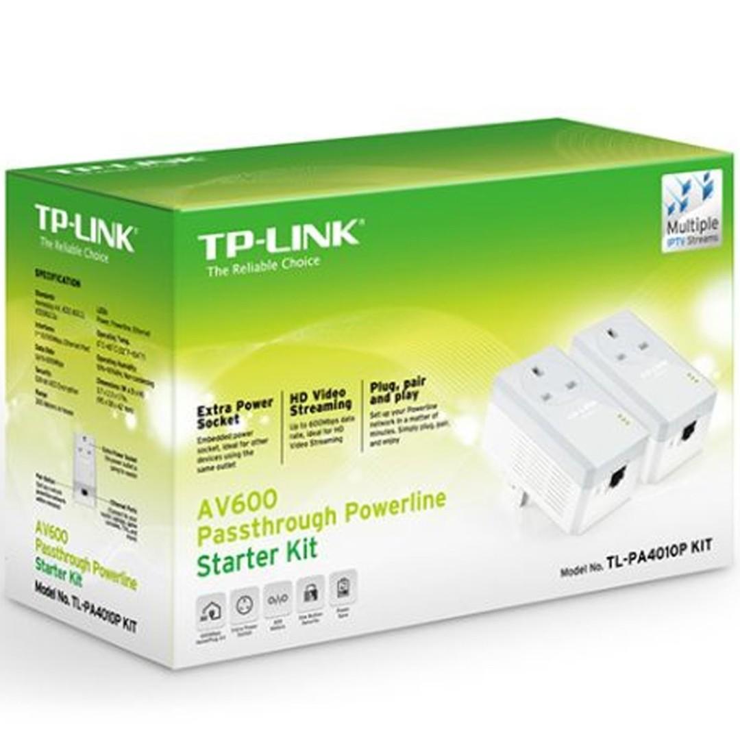 TP-LINK AV600 500 Mbps Powerline adapter with extra power socket ...