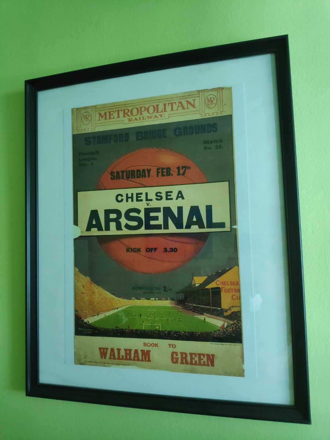 Vintage football poster Chelsea arsenal, Hobbies & Toys, Stationery ...