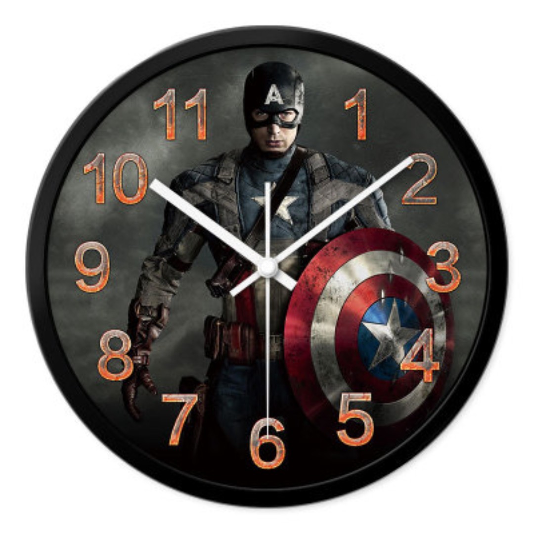 New Marvel The Avengers Captain America Analog Wall Clock, Everything ...