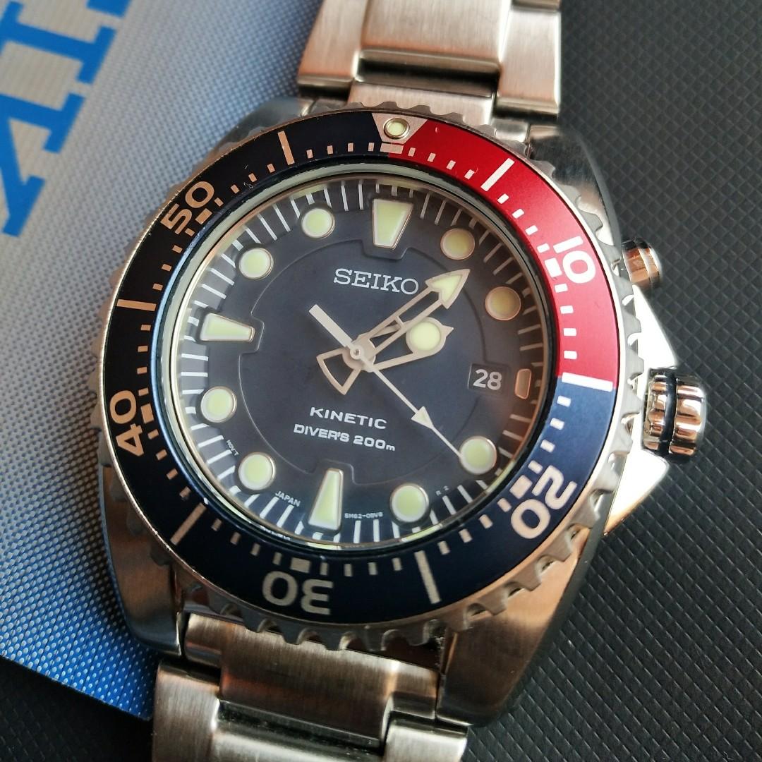 Seiko SKA369P1 Kinetic Diver Watch 200m, Fesyen Pria, Jam Tangan di ...