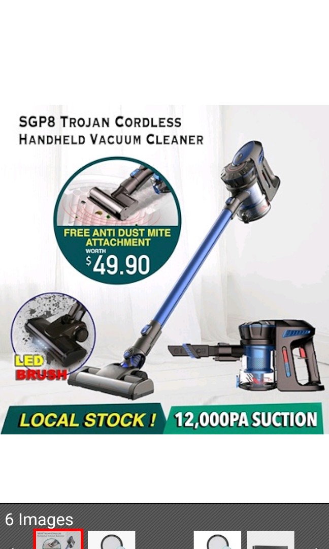 SGP8 Trojan Cordless Vacuum Cleaner Free dust mite attachment, TV ...