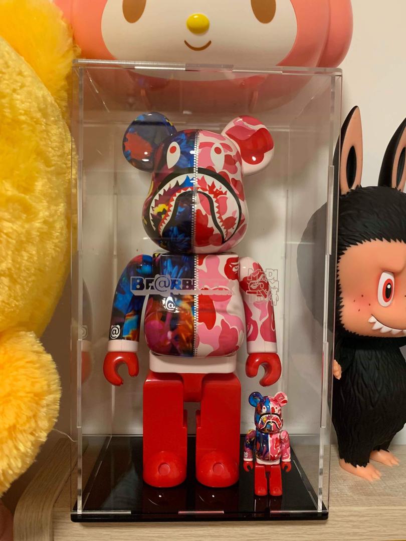 bearbrick be@rbrick 400% 展示盒 display box 防塵盒 透明盒 箱 防塵 100%, 興趣及遊戲, 玩具 ...