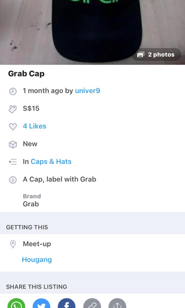 Black Grab Cap, Men's Fashion, Watches & Accessories, Caps & Hats on ...