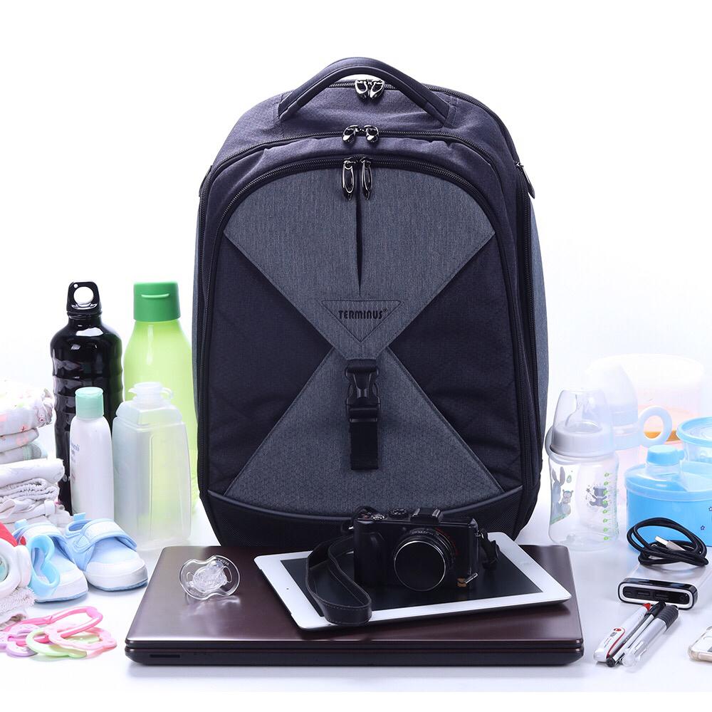 Daddy Cool Diaper Backpack (Black / Grey) , Babies & Kids, Bathing ...