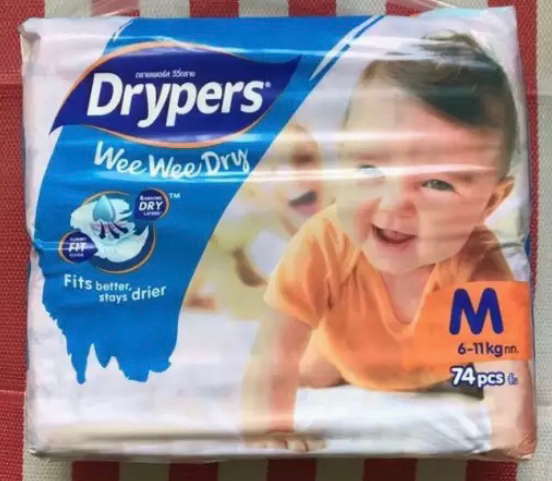 Drypers Medium wee wee dry, Babies & Kids, Bathing & Changing, Diapers ...