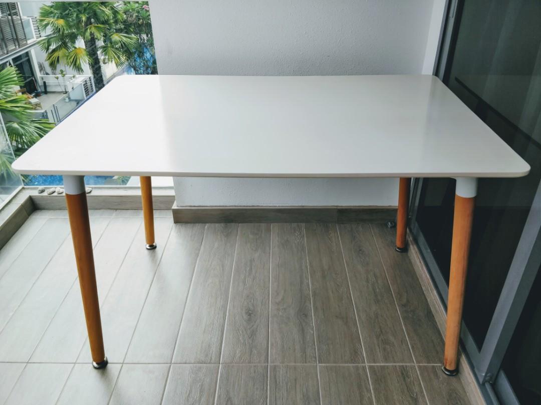Eames style dining table - white, Furniture & Home Living, Furniture ...