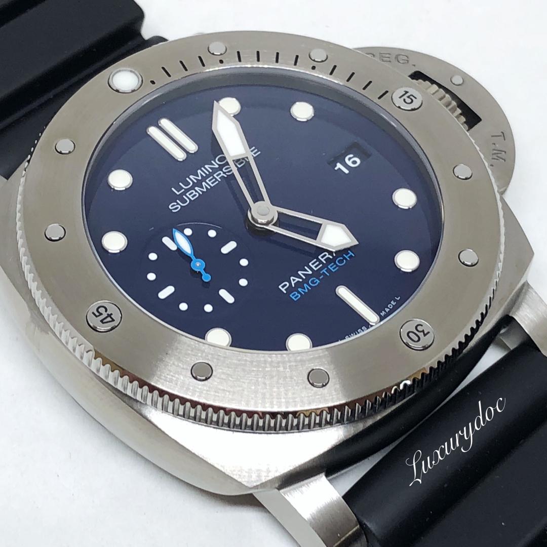 FS.BNIB PANERAI SUBMERSIBLE AUTOMATIC BLUE DIAL BMG-TECH 47MM WATCH ...