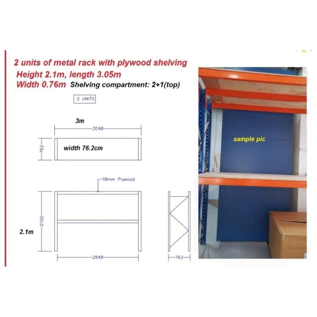 Pre-Cut Racking Style Shelving Unit (Metal Shelves)1.2m L, Furniture ...
