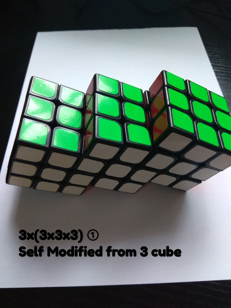 Self modified Cube 3 x 3 x 3, Hobbies & Toys, Toys & Games on Carousell