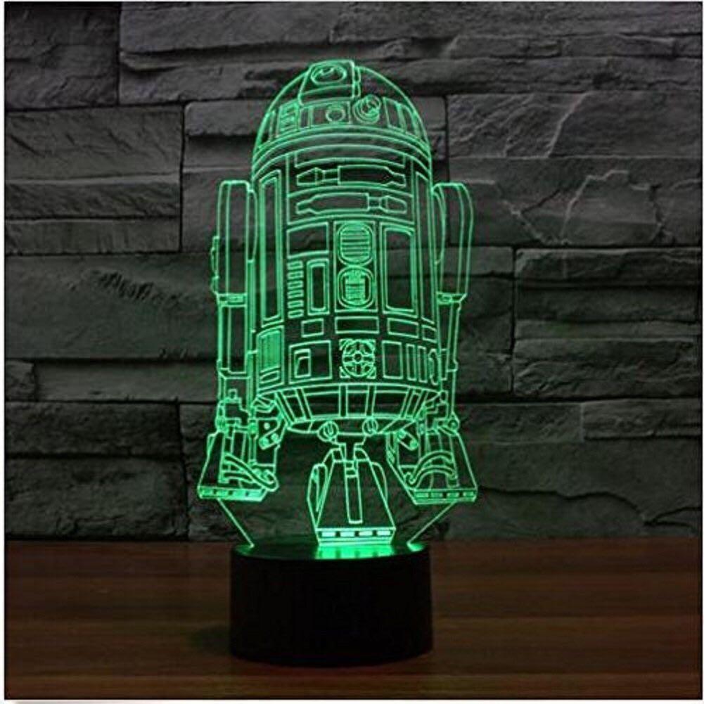 Star Wars Force Awaken 7 Color Changing Robot R2D2 Touch 3D Optical ...