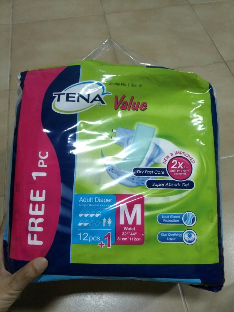 Tena value adult diaper size M (32"-44"), Health & Nutrition, Assistive & Rehabilatory Aids ...