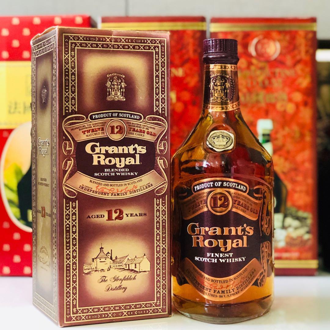 Vintage Grant’s Royal 12 Old Scotch Whisky w Box 750ml 43% ABV, Food ...