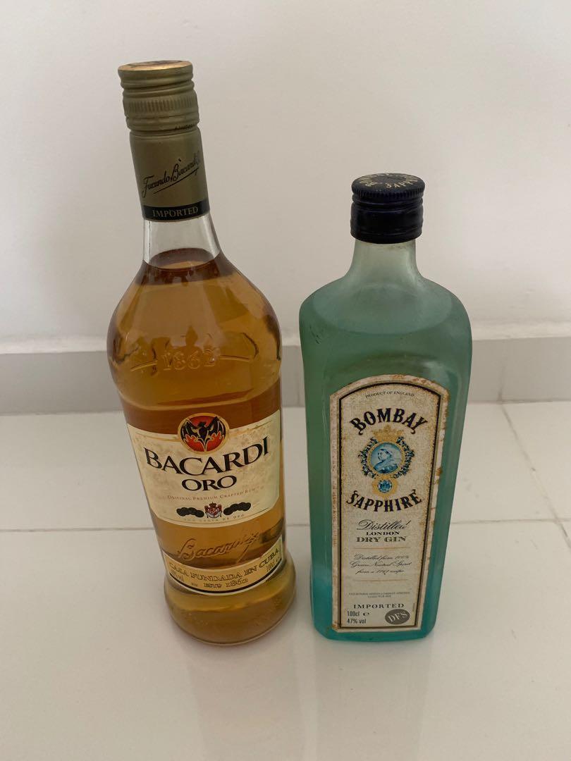 Bacardi Oro and Bombay Sapphire Gin, Food & Drinks, Alcoholic Beverages ...