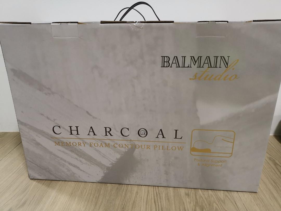 Balmain studio charcoal memory foam pillow, Furniture & Home Living ...