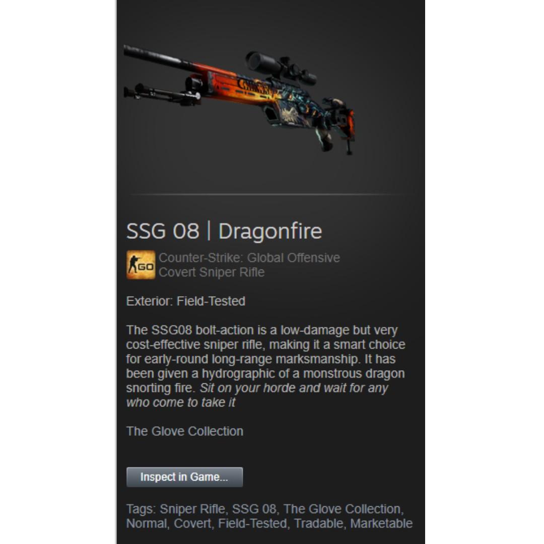 CSGO SSG 08 Dragonfire FT, Video Gaming, Video Game Consoles, Others on ...