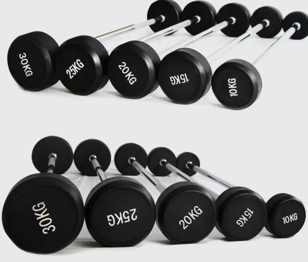 Fixed weight barbell rubber coated NEW, Sports Equipment, Exercise ...