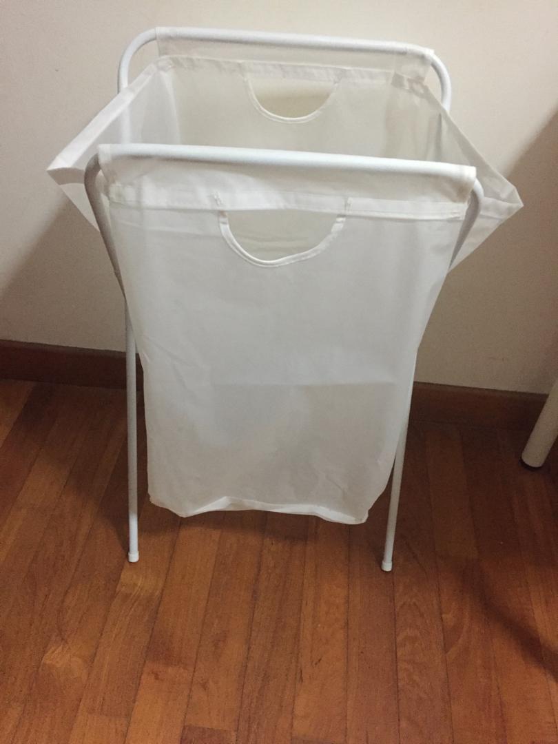 Ikea Laundry Basket with wite stand 70L, Furniture & Home Living ...