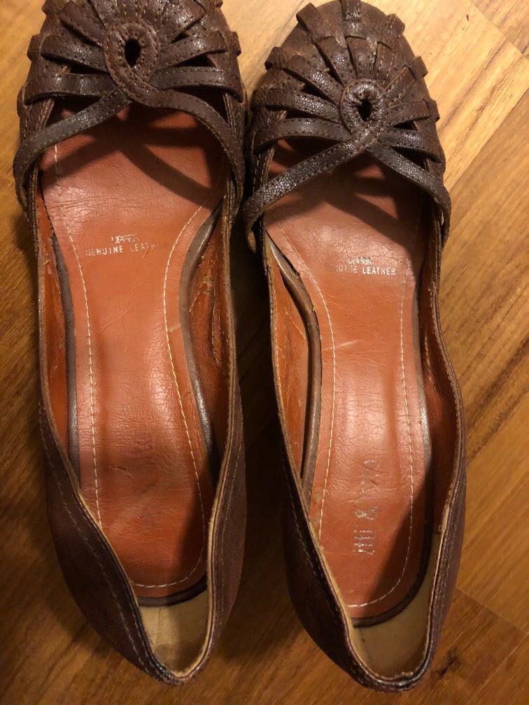 Itti and Otto brown leather shoes, Women's Fashion, Footwear, Sandals ...