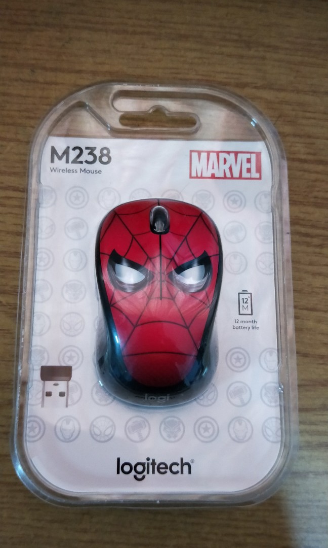 Logitech Marvel Spider-Man USB Wireless Mouse (M238), Computers & Tech ...