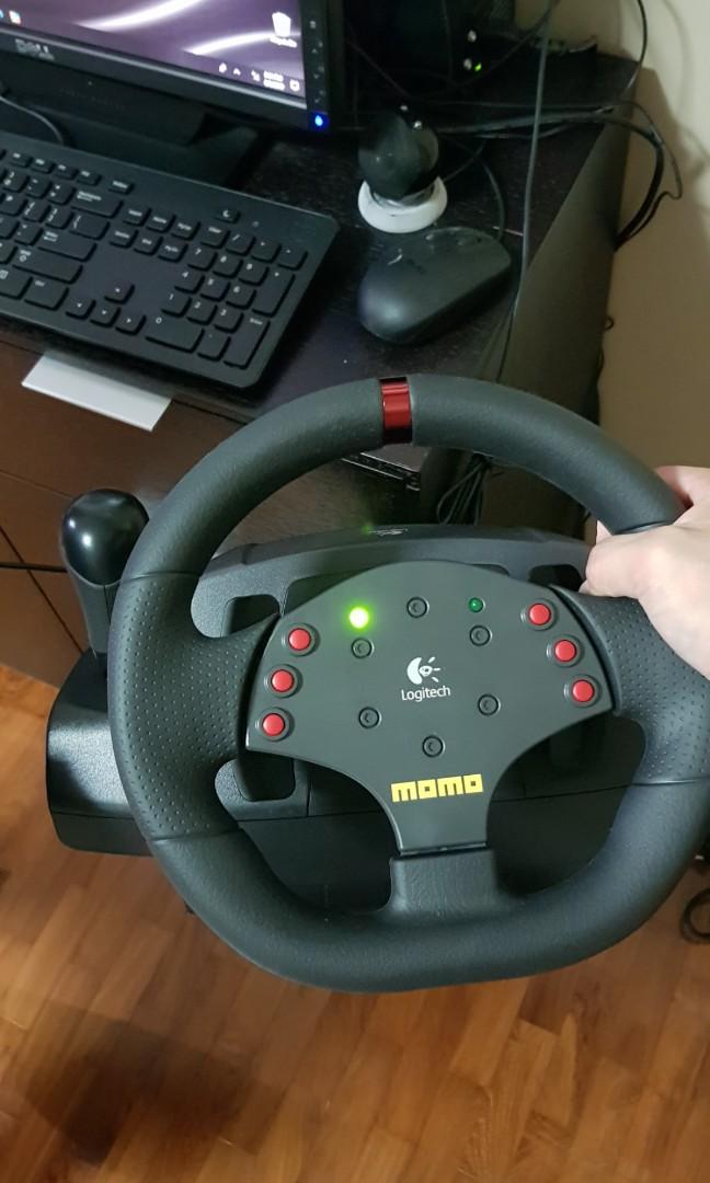 Logitech MOMO Steering Wheel (PC only), Video Gaming, Video Game ...