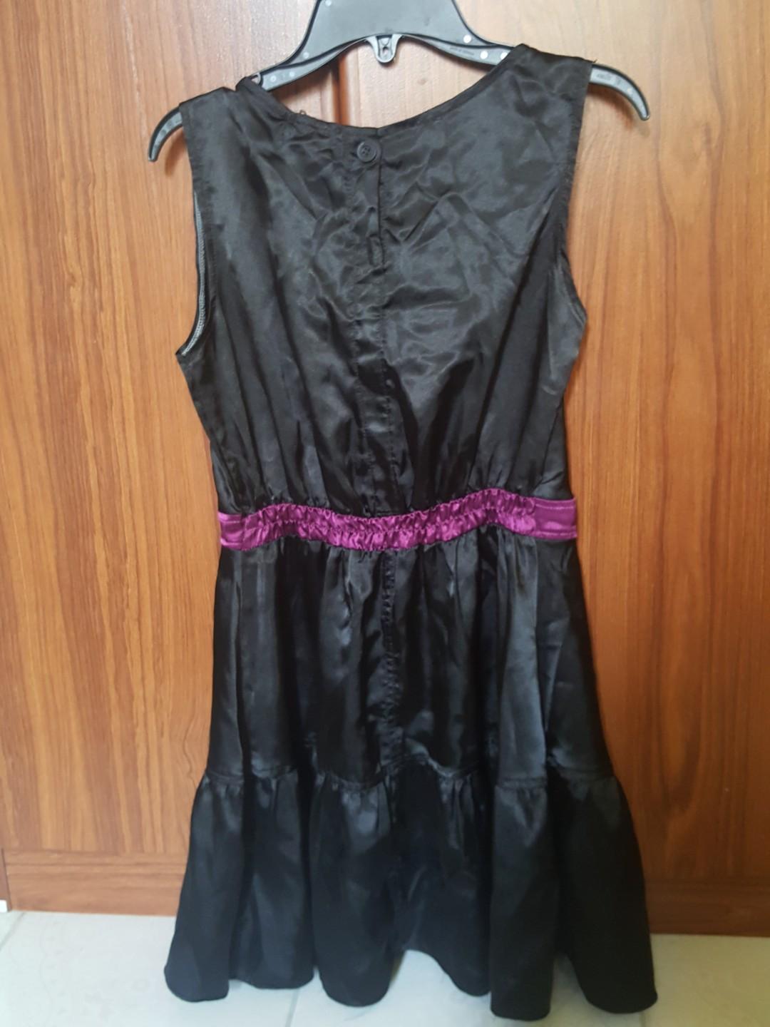 Mixed Berry Black Ribbon Dress, Women's Fashion, Dresses & Sets ...