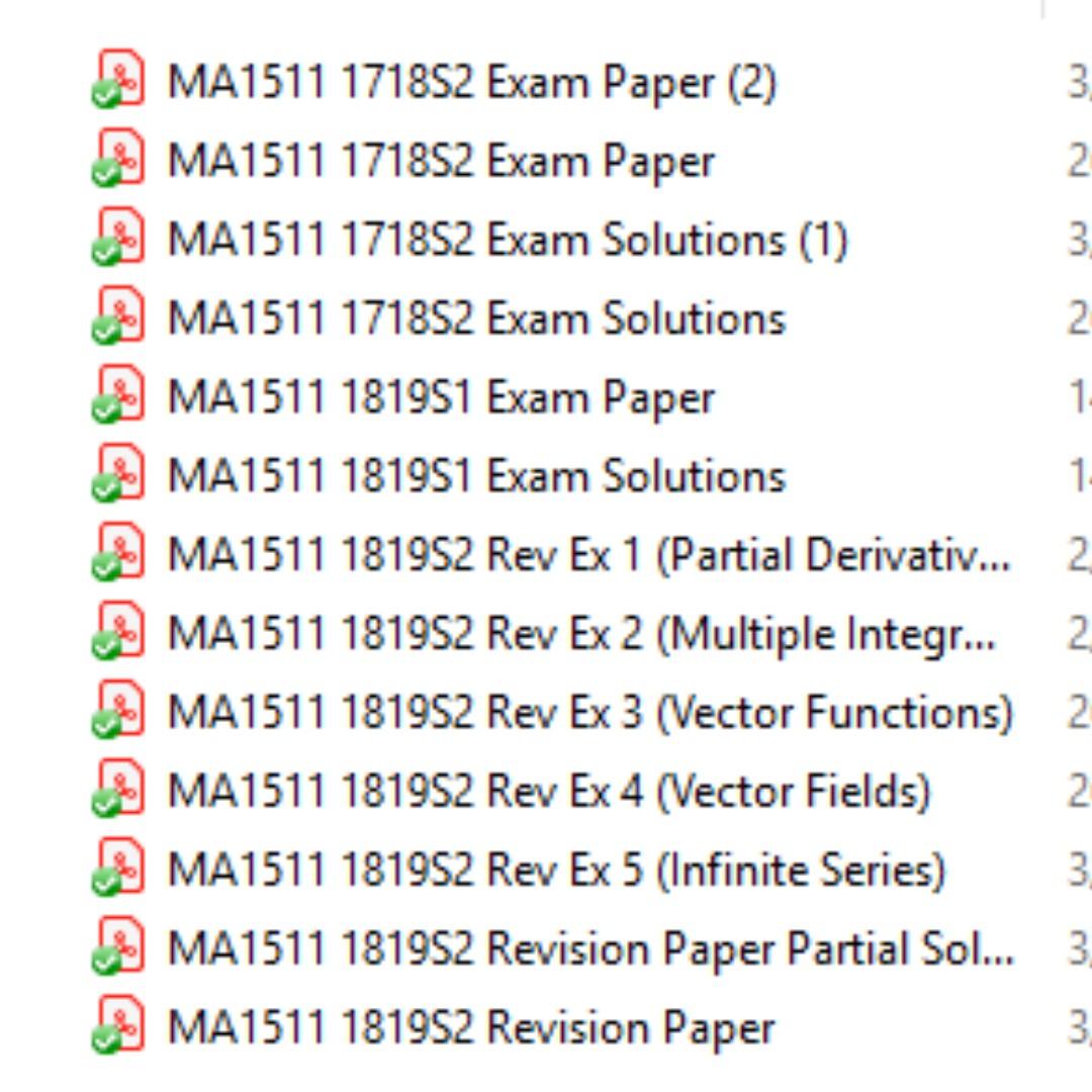 NUS MA1511 Notes with cheatsheet and Past Year Exam, Hobbies & Toys ...