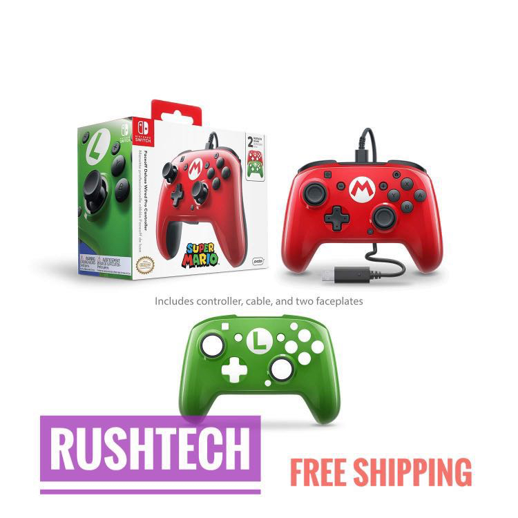 Official Licensed Mario Bros Wired Controller PDP Luigi NEW, Video ...