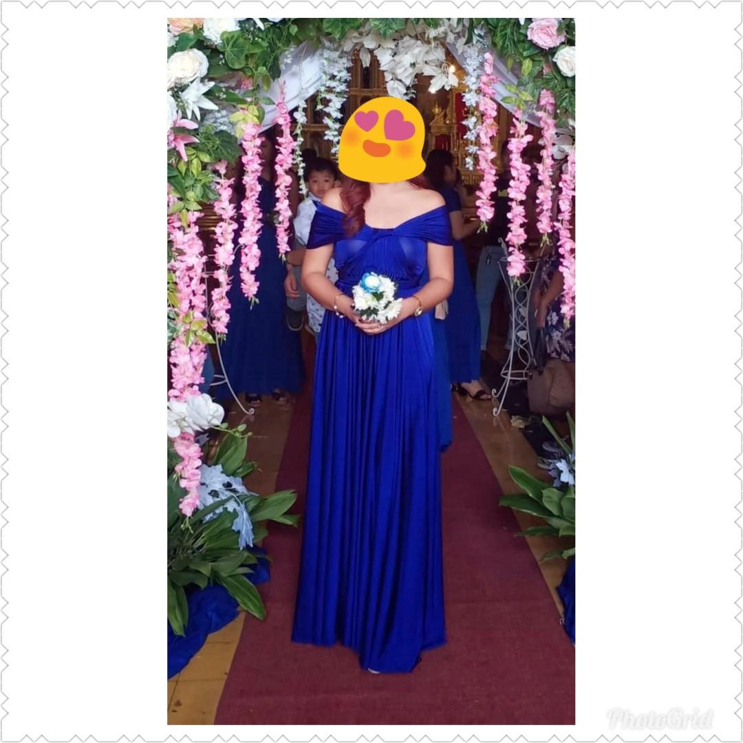 Royal Blue Infinity Dress - Silky touch, Women's Fashion, Dresses & Sets, Evening dresses ...