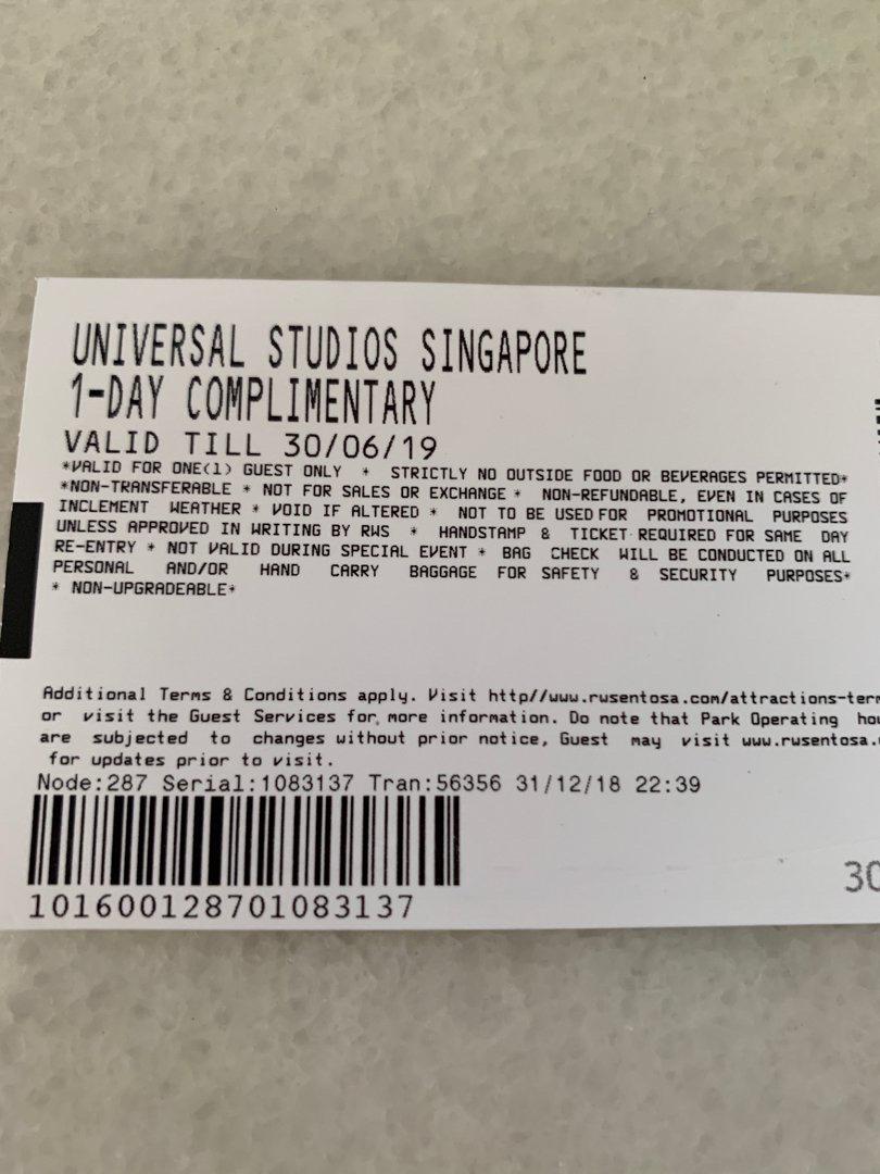 Universal Studio ticket, Tickets & Vouchers, Event Tickets on Carousell