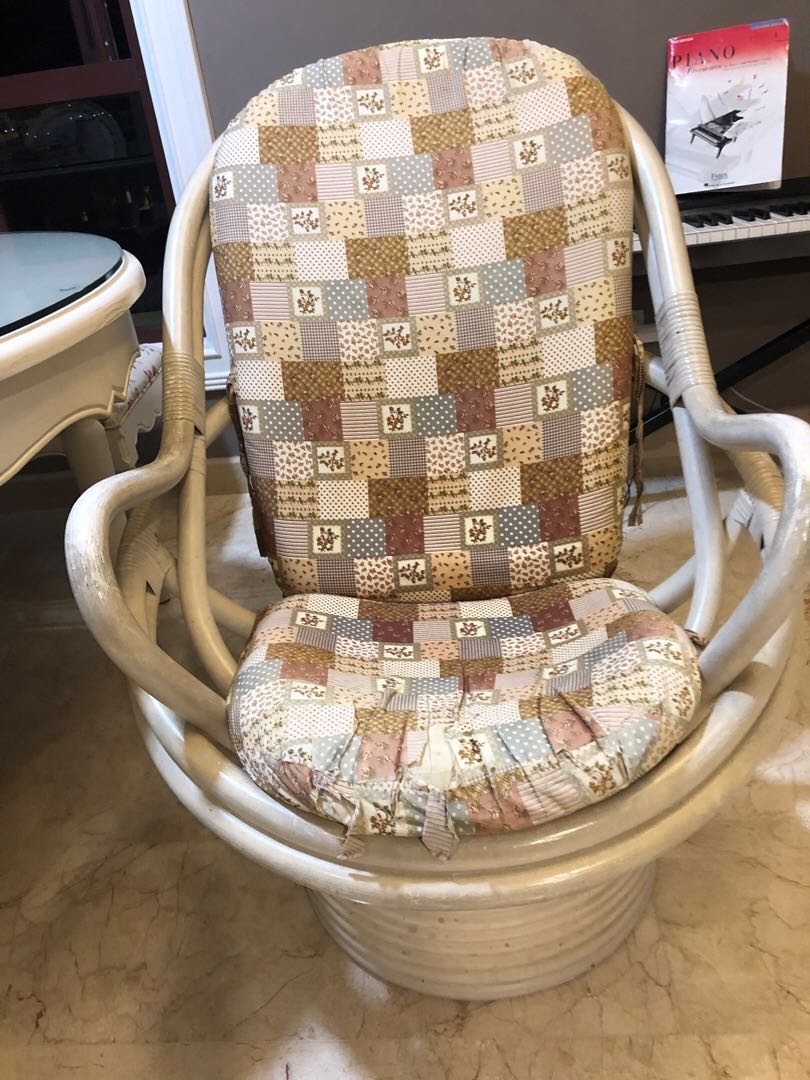 White Country style Rocking Chair, Furniture & Home Living, Furniture ...