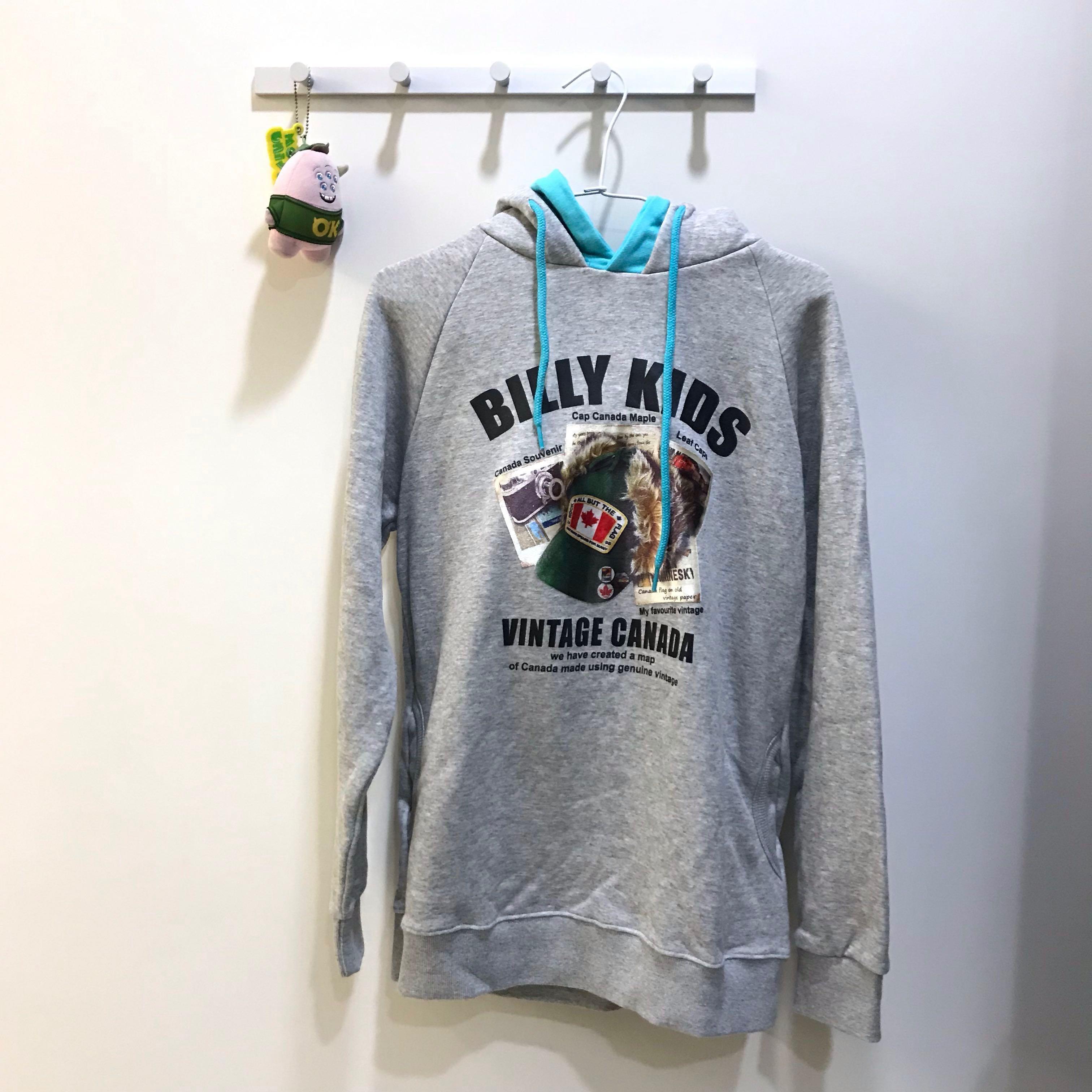 Billy kids 男生 長袖 帽T 尺寸L, 他的時尚, 上衣與西裝, T恤、Polo衫在旋轉拍賣