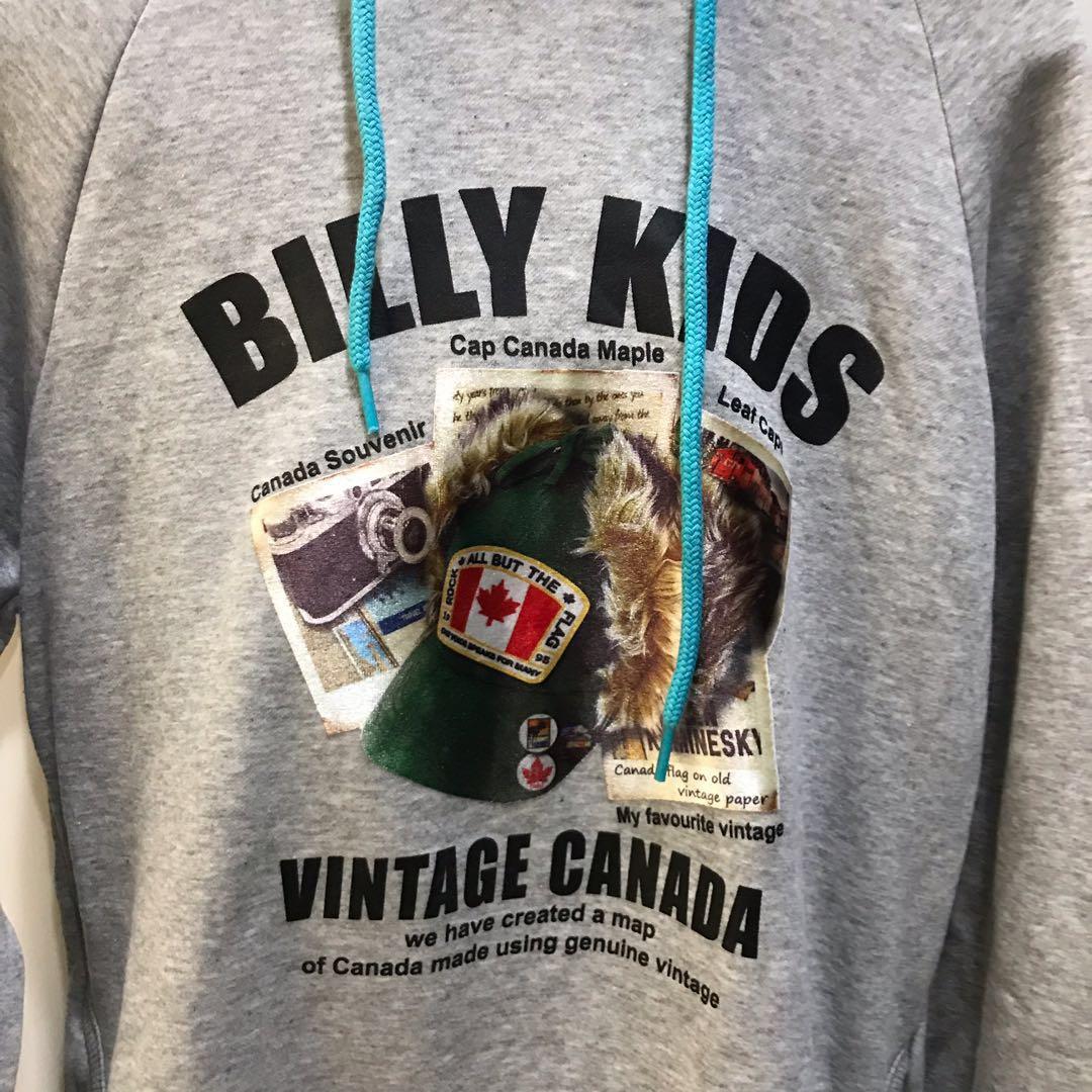 Billy kids 男生 長袖 帽T 尺寸L, 他的時尚, 上衣與西裝, T恤、Polo衫在旋轉拍賣