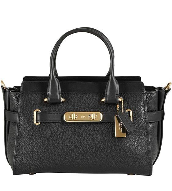 Coach Swagger 20 LI/Black Satchel, Luxury, Bags & Wallets on Carousell