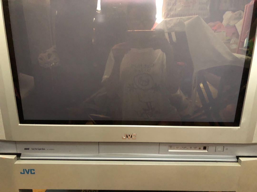 JVC 29 inch CRT FLAT TV with TV stand, Remote control and Antenna, TV ...