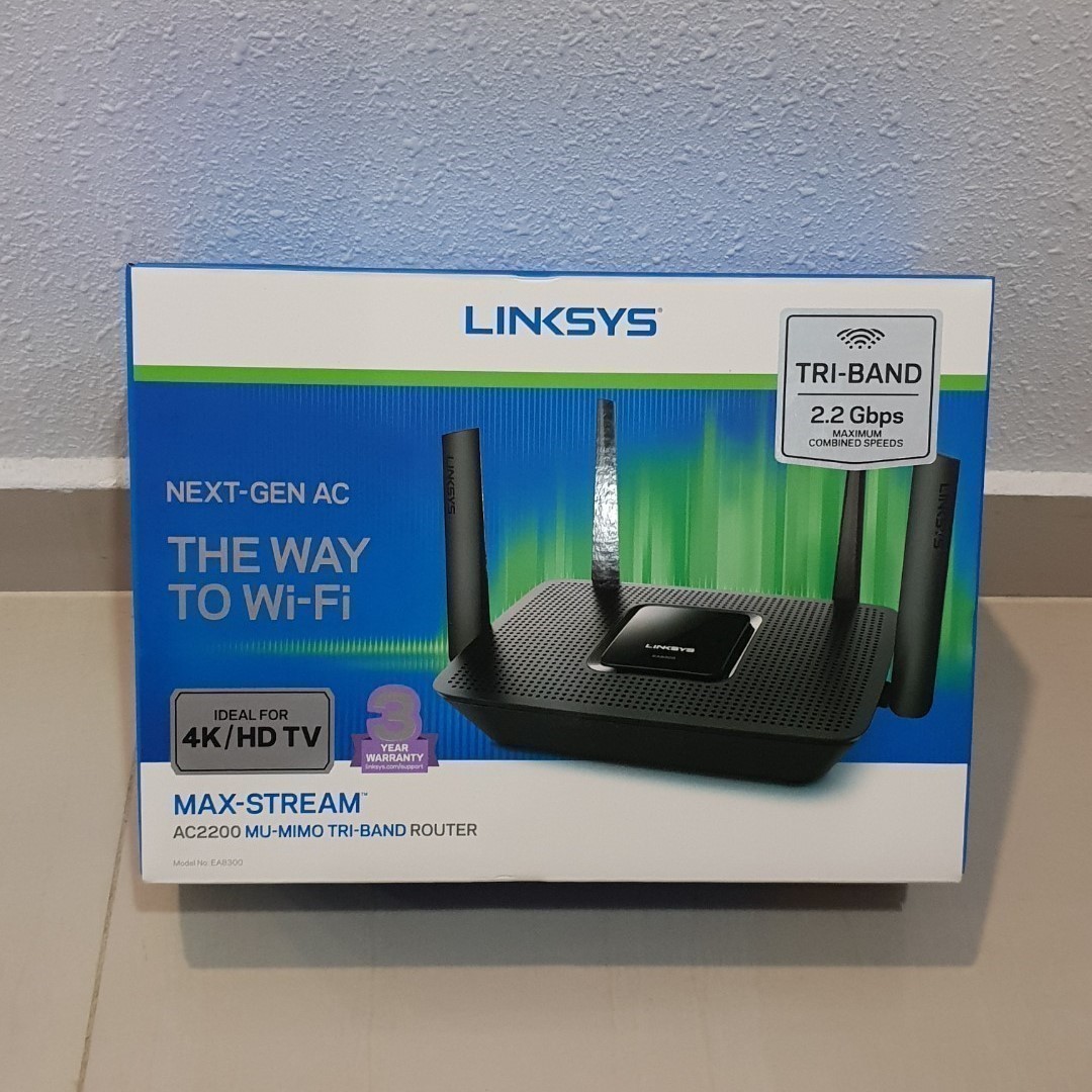 LINKSYS Max-Stream AC2200 MU-MIMO Tri-band Router, Model: EA8300 ...