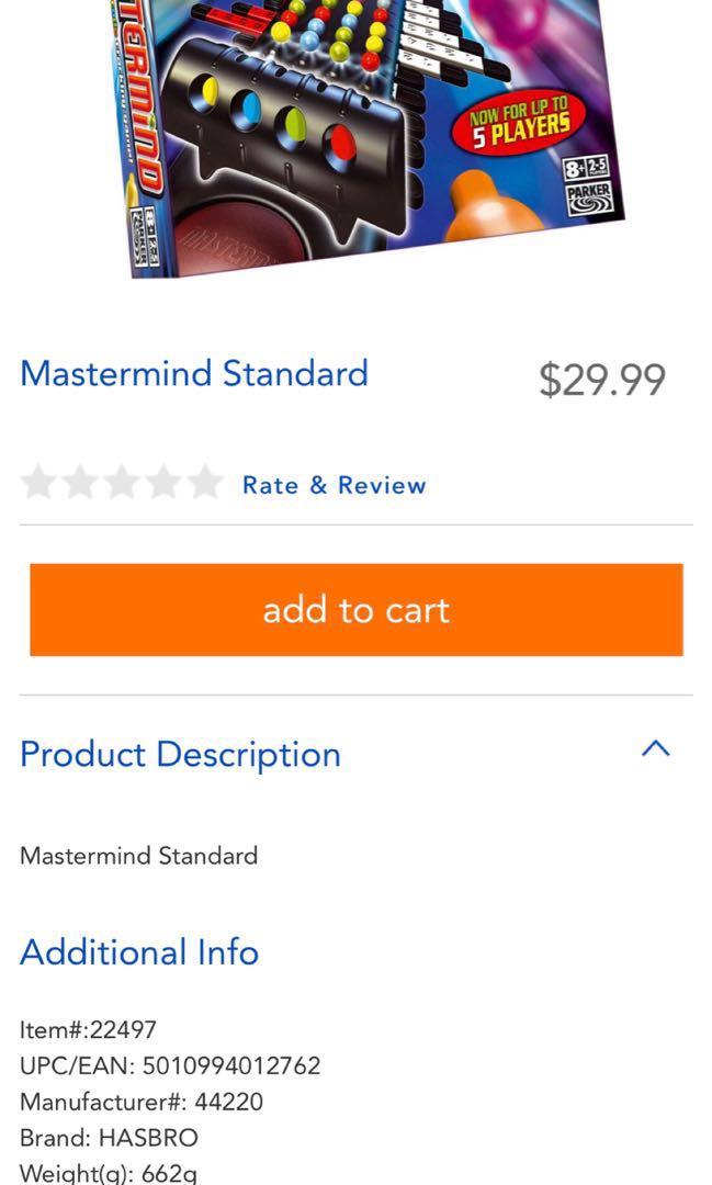 Mastermind, Hobbies & Toys, Toys & Games on Carousell