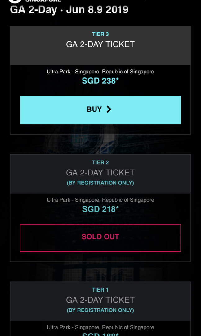 ULTRA 2 DAY TICKET, Tickets & Vouchers, Event Tickets on Carousell