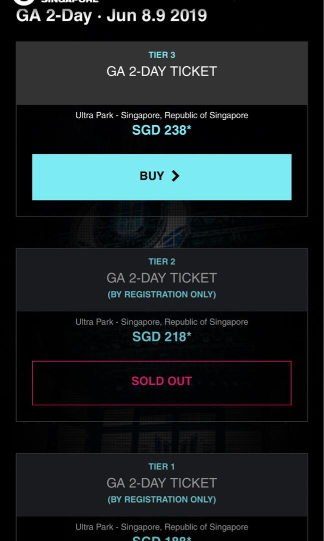 ULTRA 2 DAY TICKET, Tickets & Vouchers, Event Tickets on Carousell