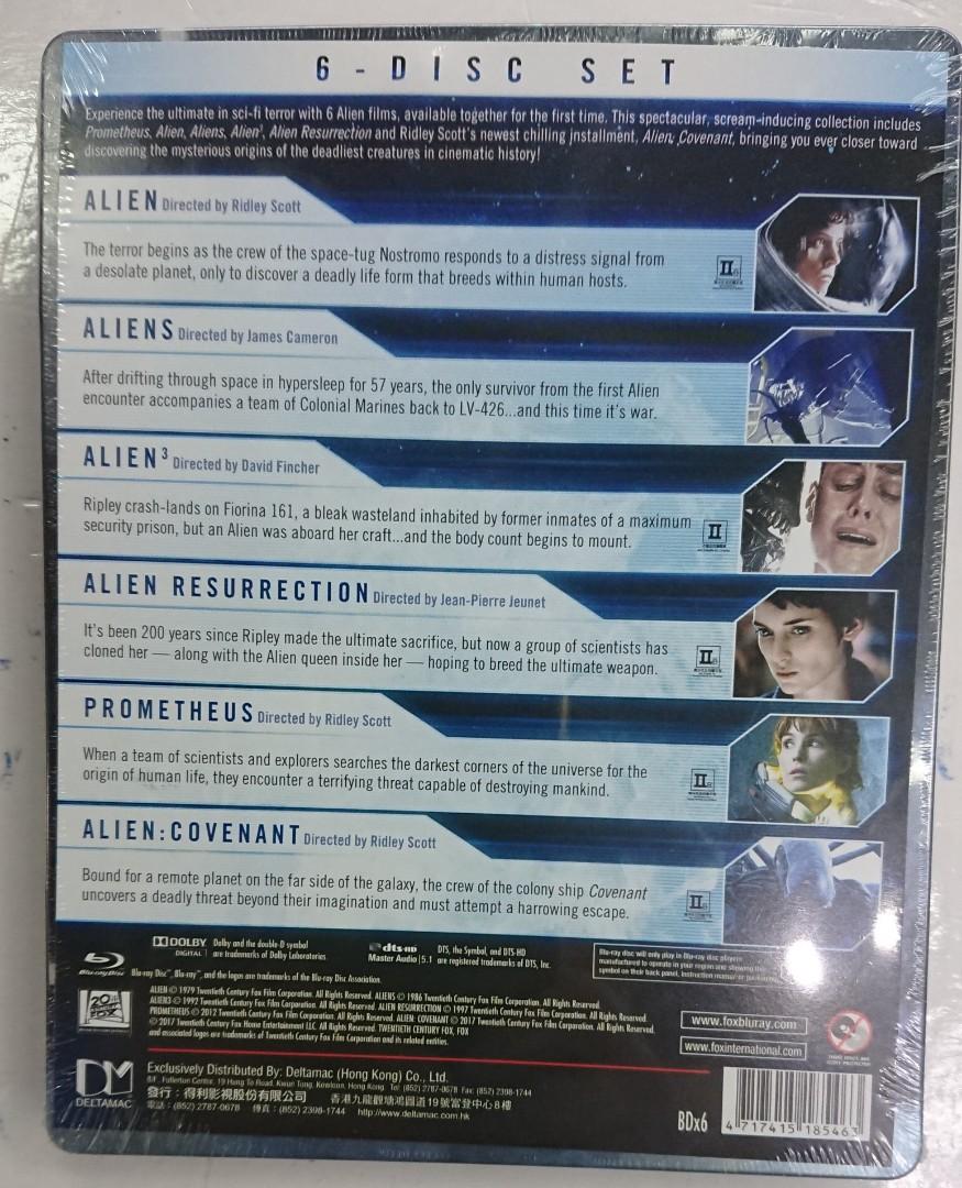 全新港版鐵盒:bd Alien 6-film collection異形6碟藍光套装完整輯錄, 興趣及遊戲, 音樂、樂器 & 配件, 音樂與媒體 ...