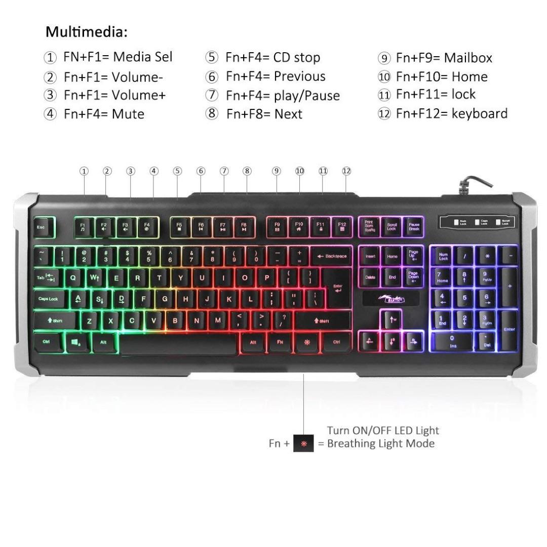 BAKTH Gaming Keyboard and Mouse Set, Computers & Tech, Parts ...